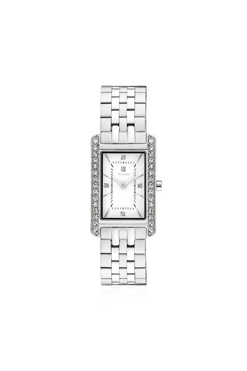 SIF JAKOBS JEWELLERY Martina Silver Plated Zirconia Watch - Stainless Steel Silver